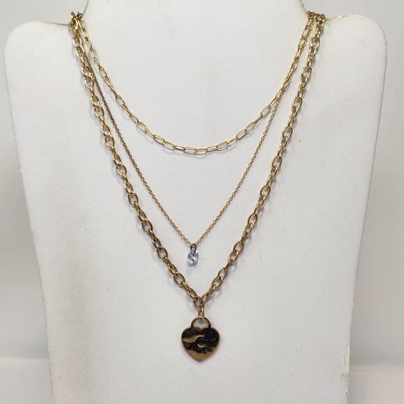 Fashion Jewelry | Jewelry | Initial Letter C Heart Pendant Necklace Set ...